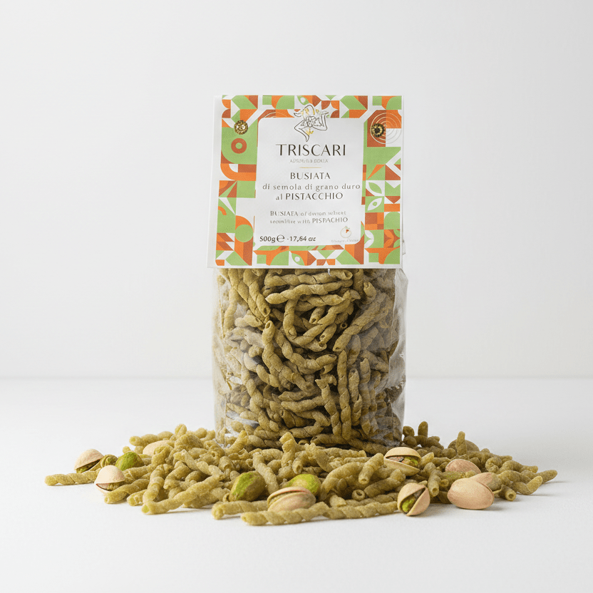 Triscari Pistachio Busiata 500g | Bronte Artisan Pasta – SICILUS